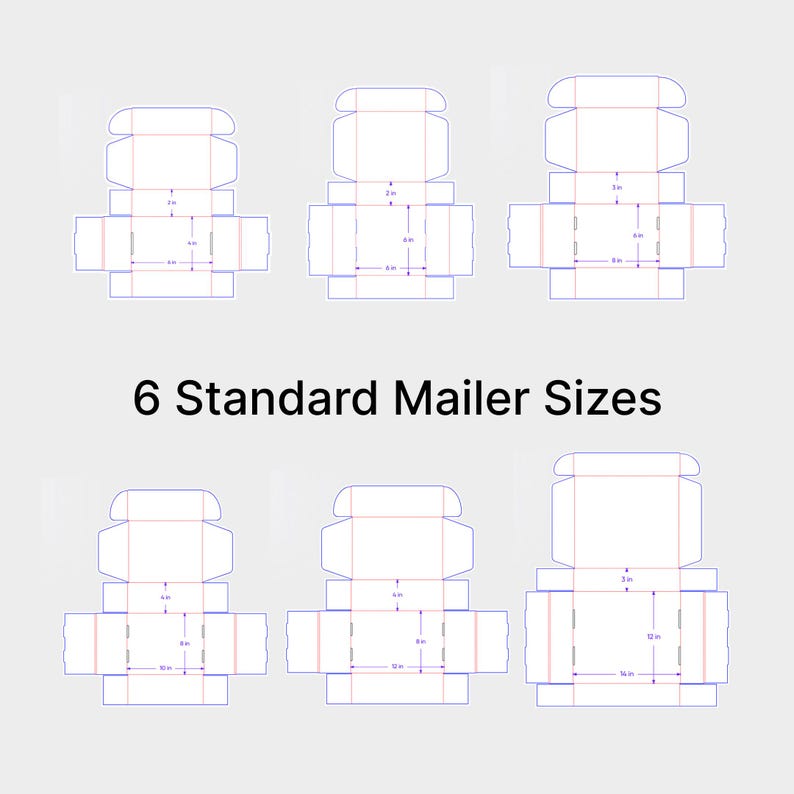 Mailer Boxes Dieline Template for Manufacture, Print, Mailing Box, Gift ...