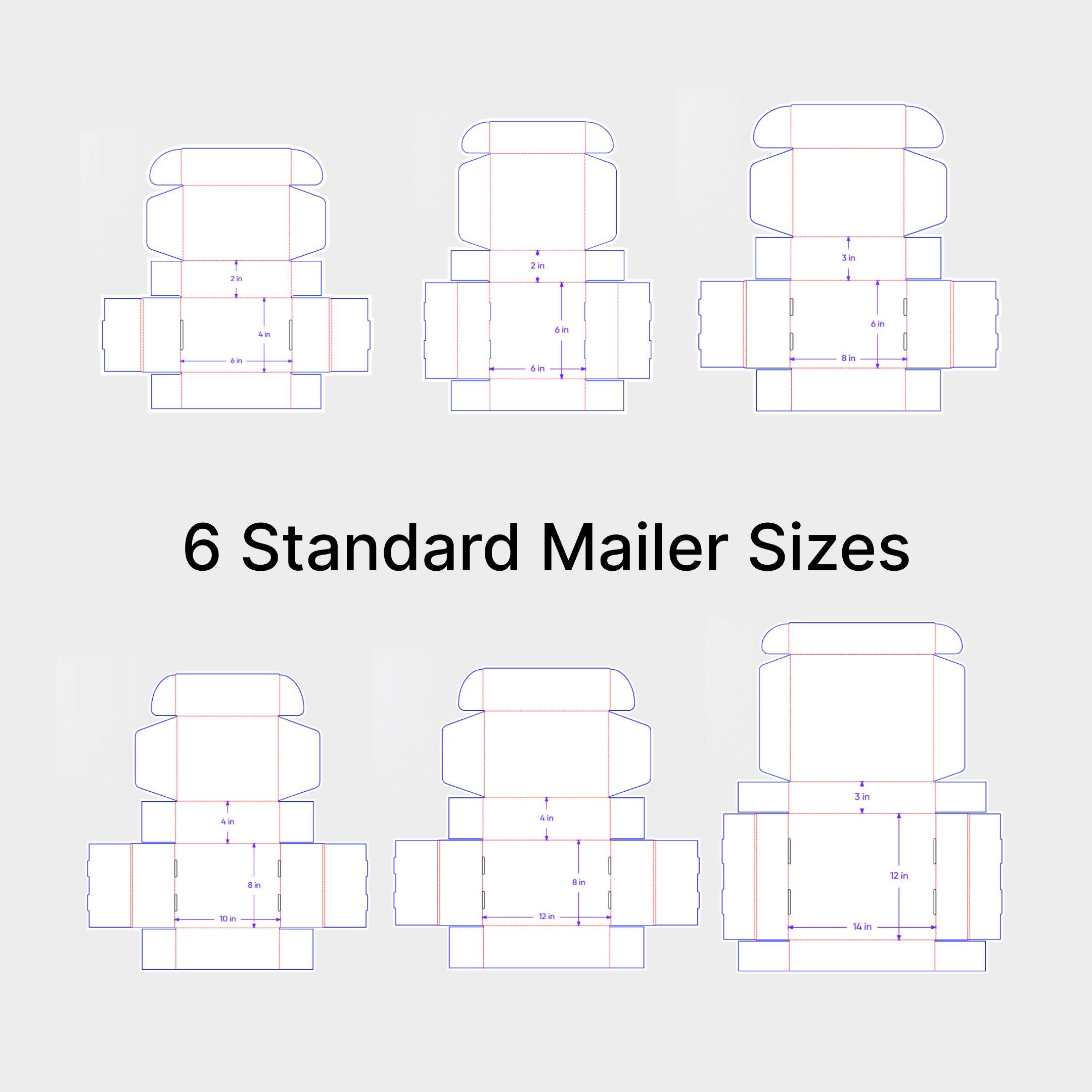 Mailer Boxes Dieline Template for Manufacture, Print, Mailing Box, Gift ...