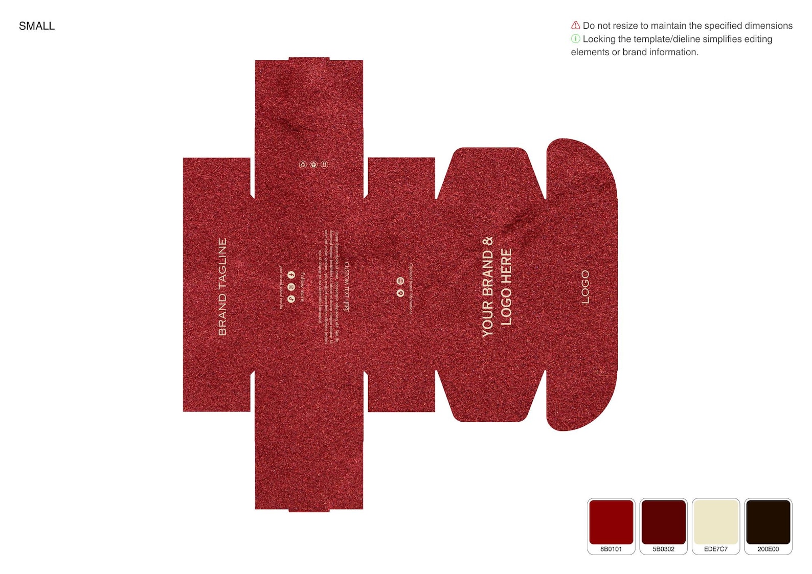 Packaging Mailer Box Design Template for Canva, Editable Product ...