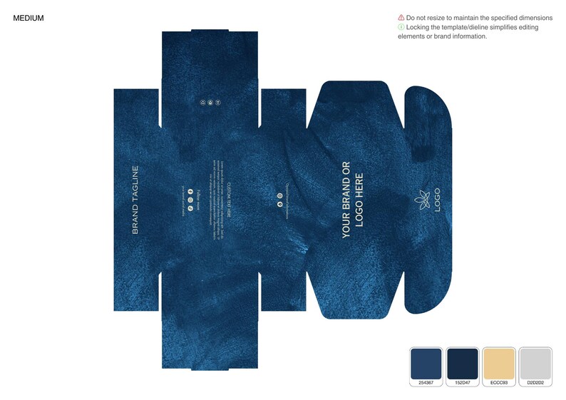 Packaging Mailer Box Design Template for Canva, Editable Product ...