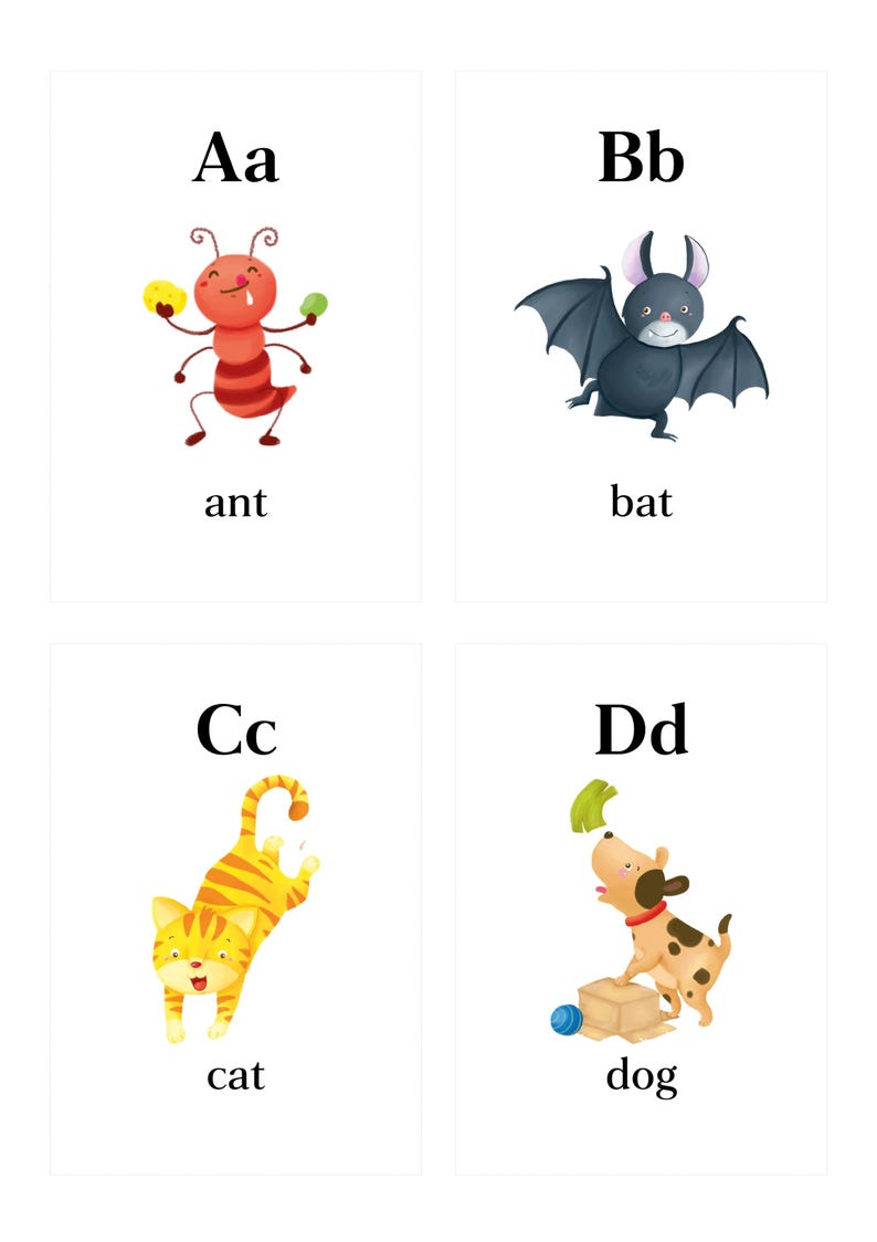 Flashcard for Kids, Alphabet Flashcard Printable, ABC Flashcard ...