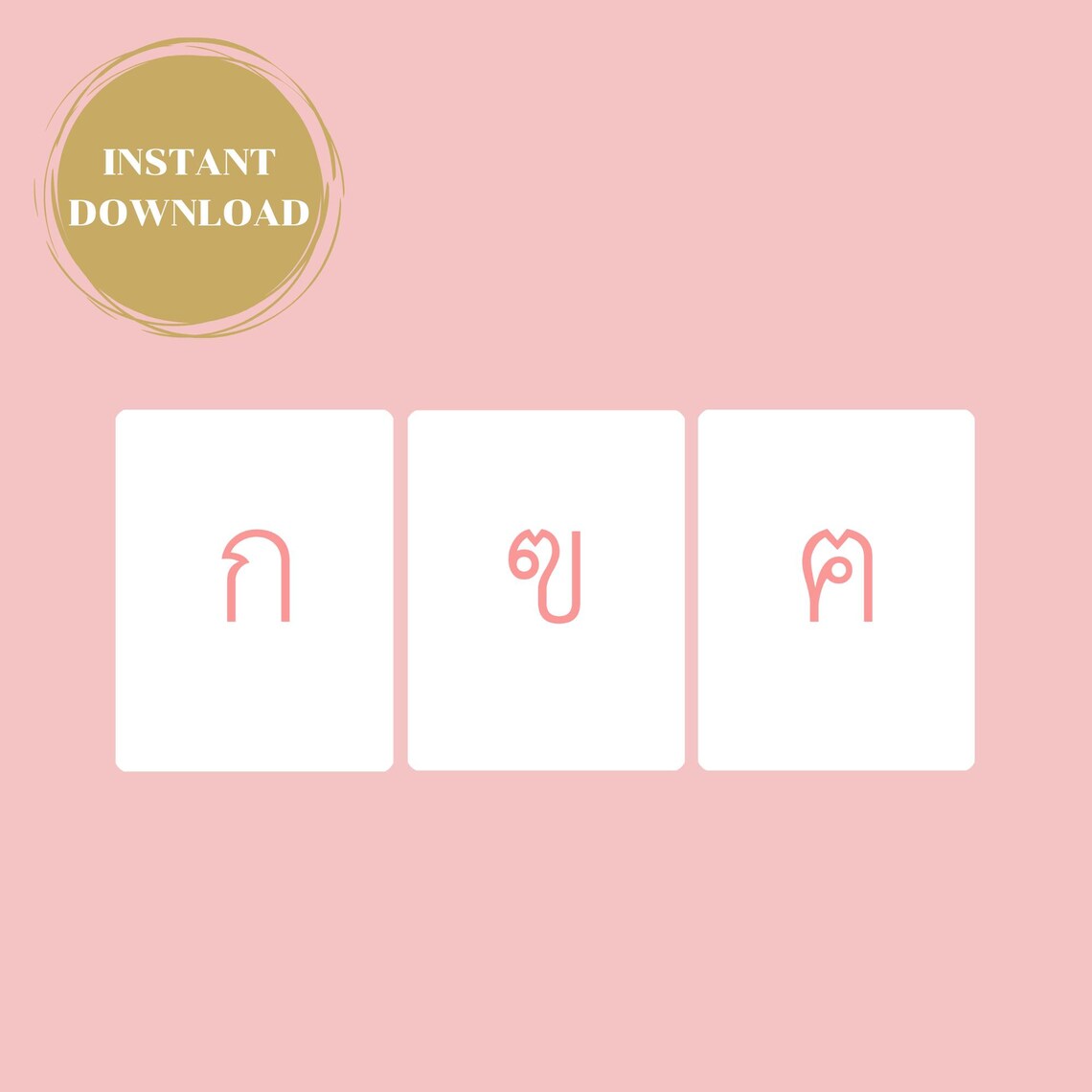 44 Thai Alphabet Flashcards, Learn Thai Alphabets, Alphabet Flashcards ...