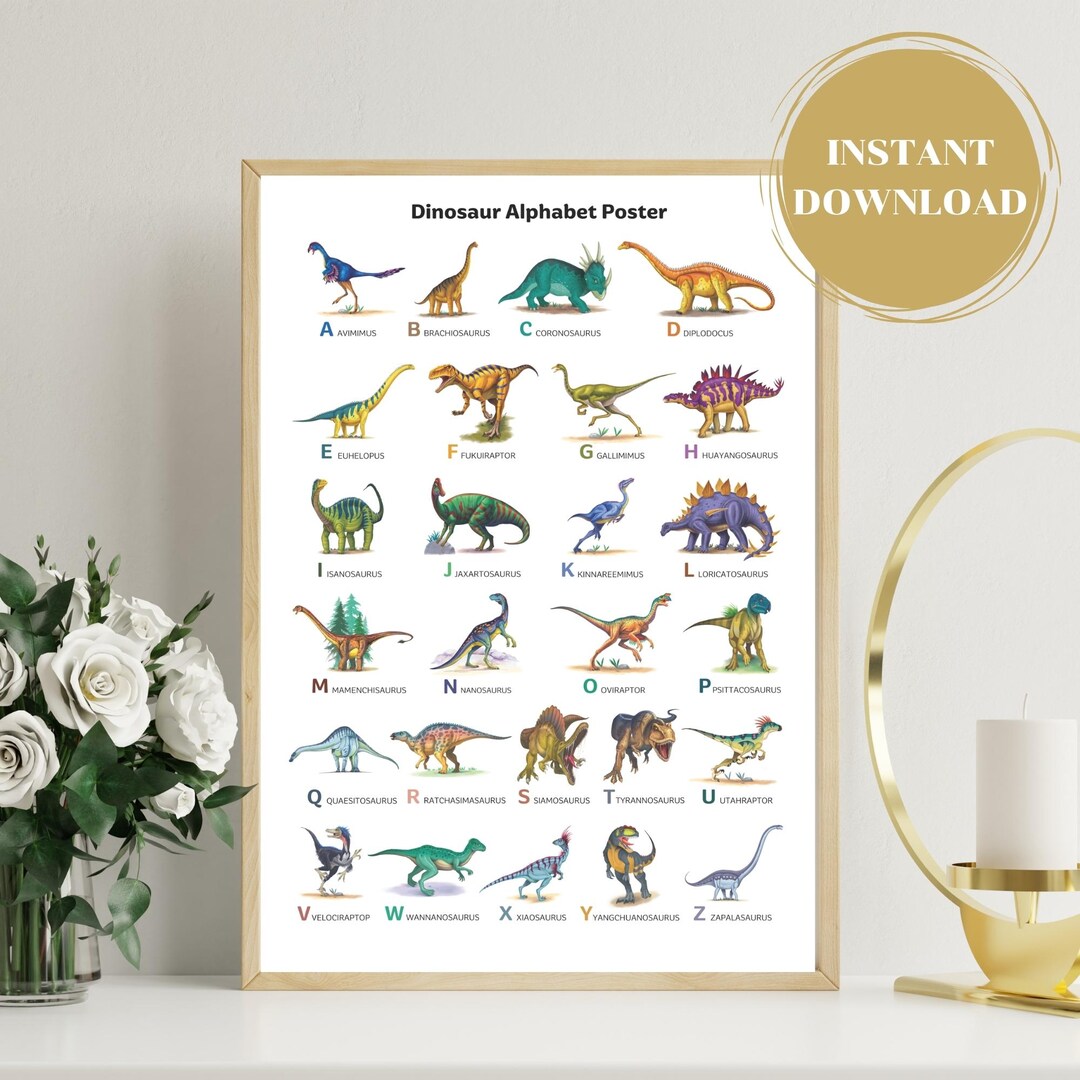 Dinosaur ABC Poster, Dinosaur Alphabet Poster, Dinosaur ABC Print ...