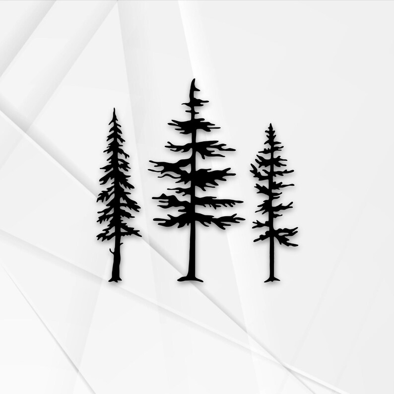 Pine Trees Laser Cut SVG DXF Wispy Pine Tree Metal Wall Art Pine ...