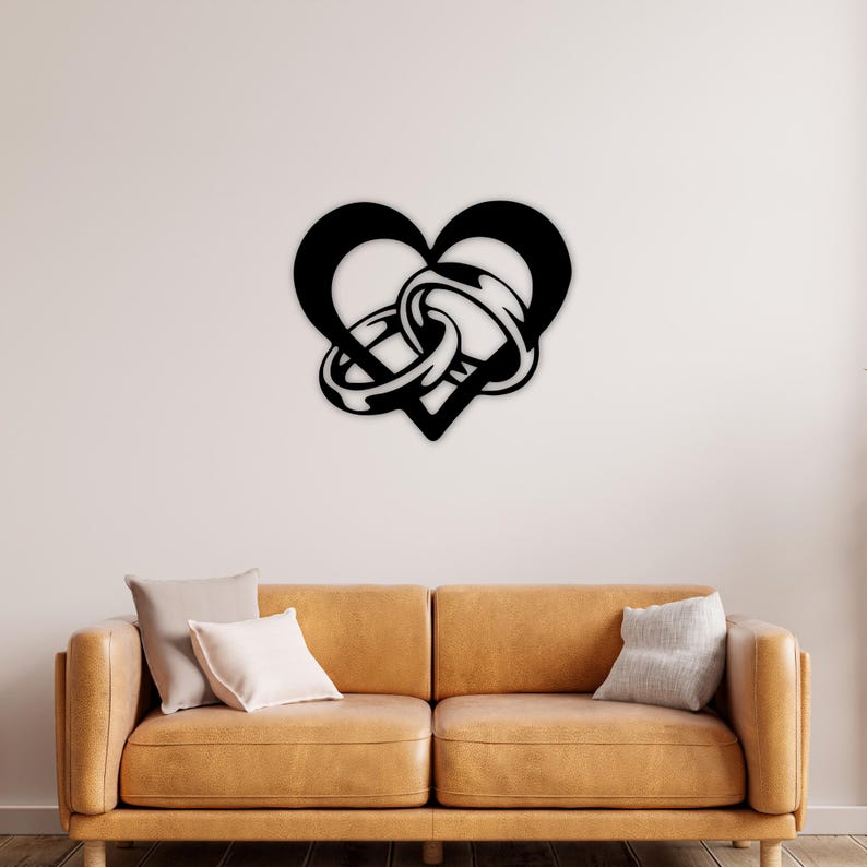 Wedding Rings Heart DXF SVG Wedding Rings Svg Love Marriage Couple ...