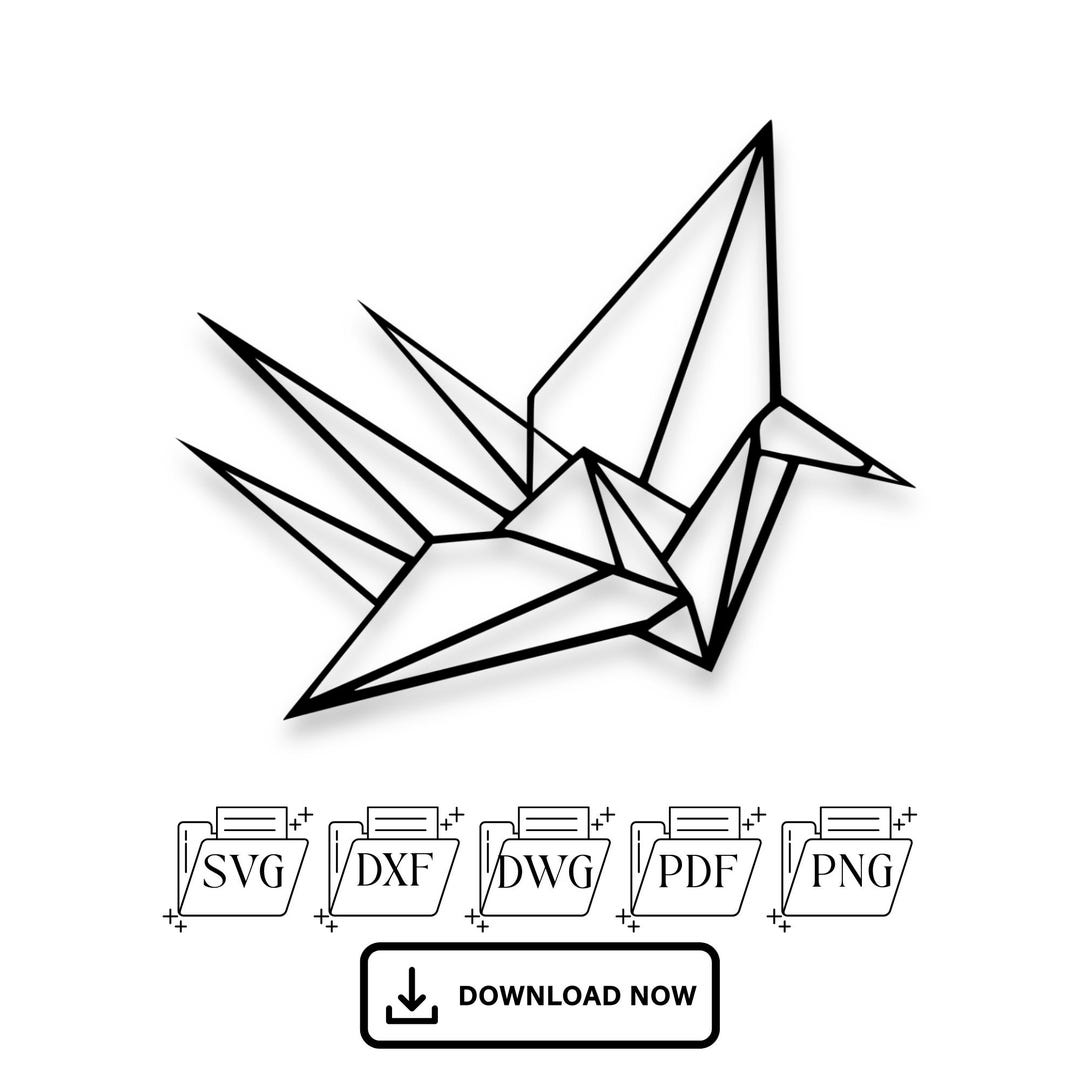 Geometric Origami Bird Outline | Laser Cut File (svg, Dxf, Pdf, Png) - Etsy