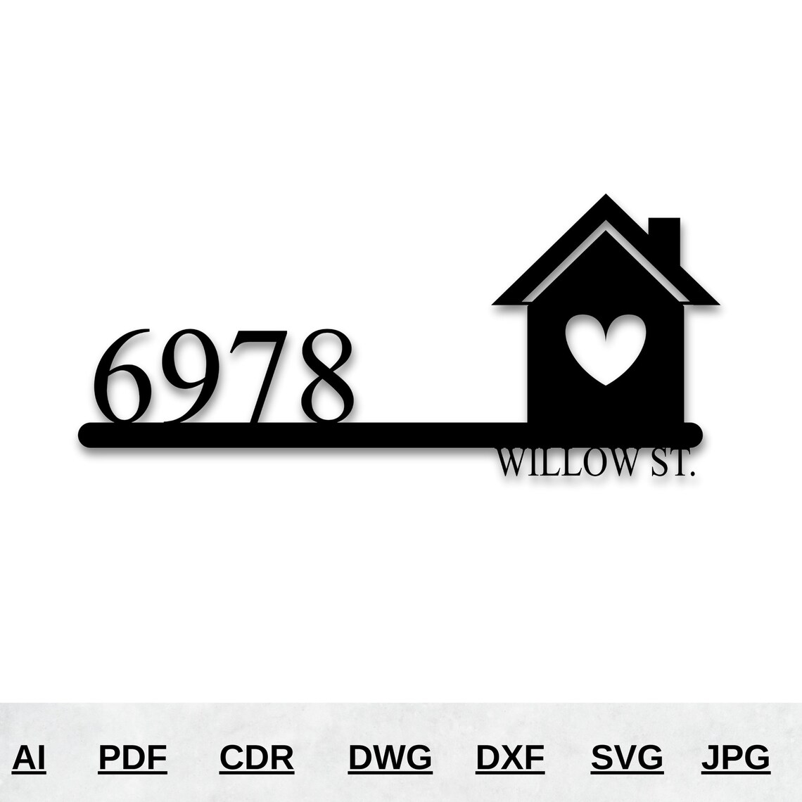 Personalized House Signs SVG DXF Custom Address Sign Laser Cut House ...