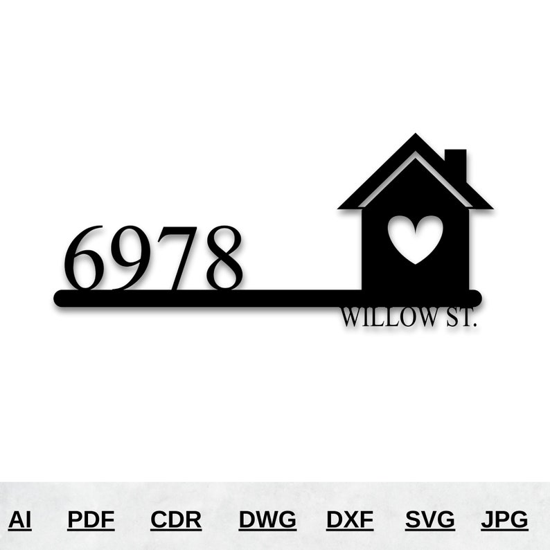 Personalized House Signs SVG DXF Custom Address Sign Laser Cut House ...