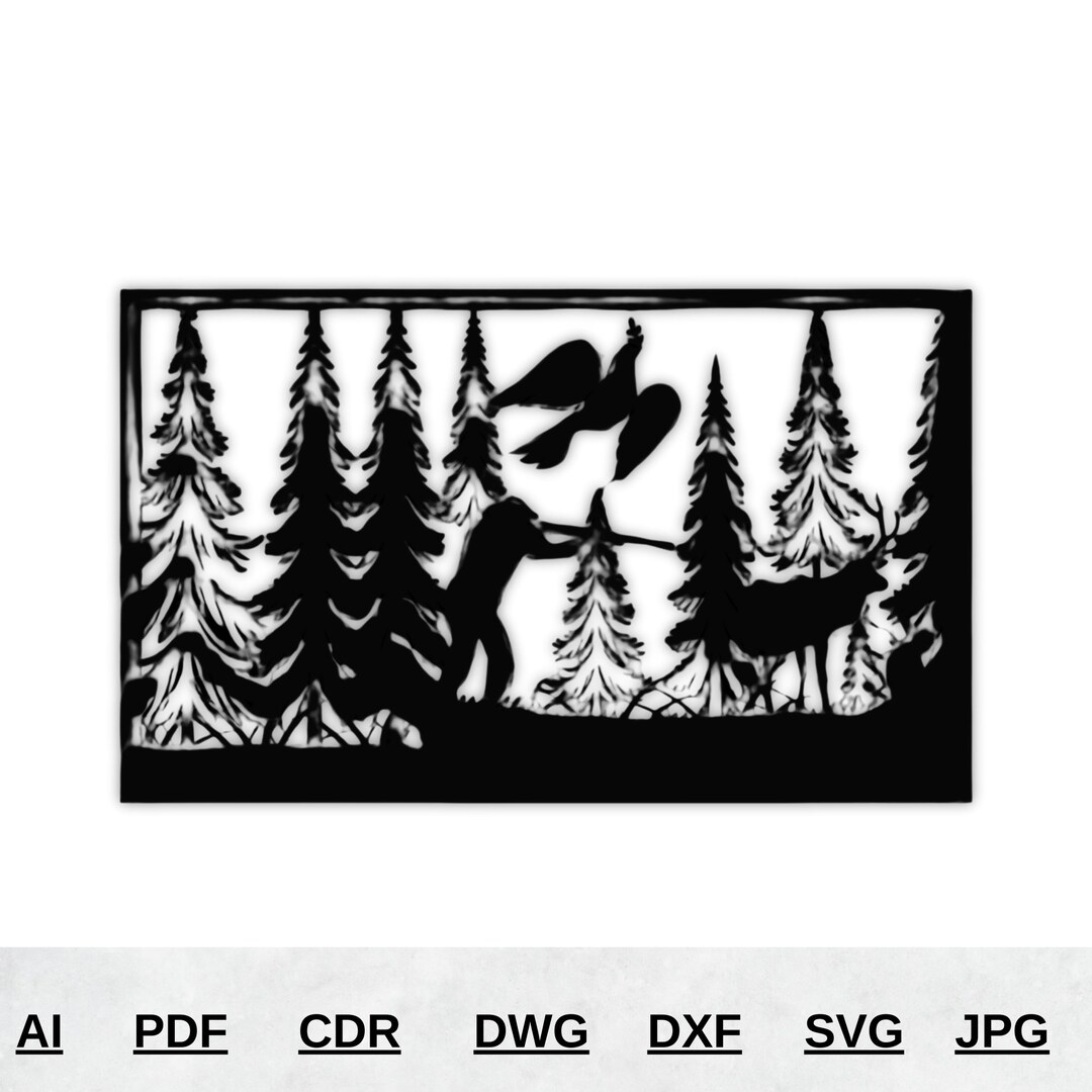 Deer Hunting DXF SVG Hunting Laser Cut File Hunt Life Svg Clipart ...