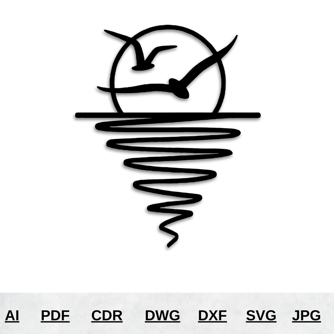 Sunrise Svg DXF SVG Sunrise Files for Cricut Sunrise Silhouette Metal ...