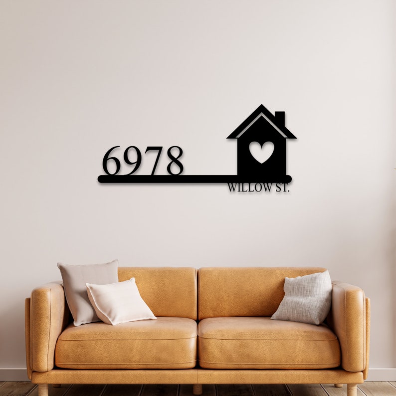 Personalized House Number Sign SVG DXF | Laser Cut Address (digital ...