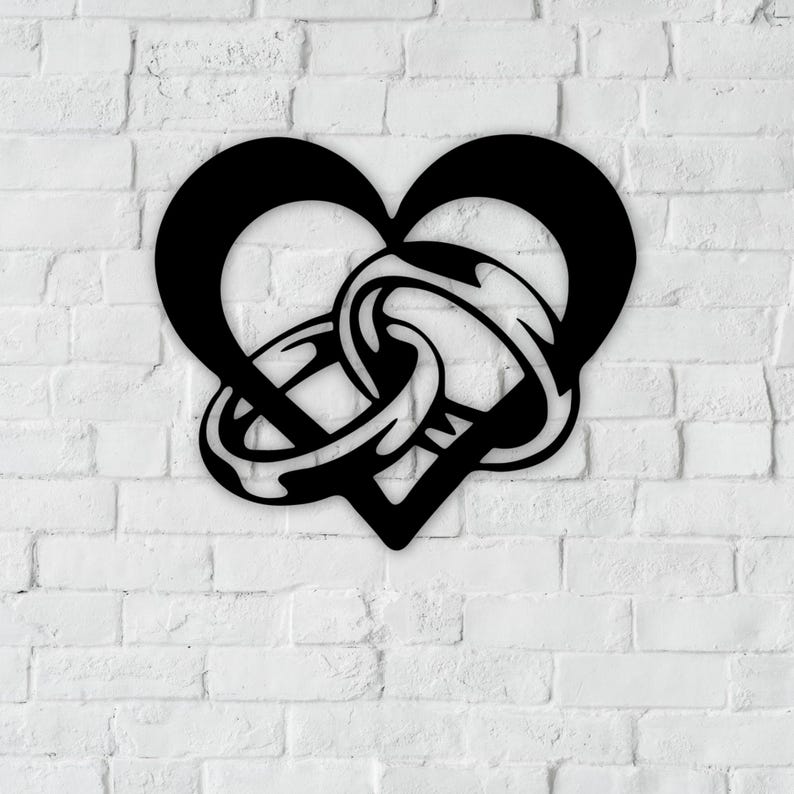 Wedding Rings Heart DXF SVG Wedding Rings Svg Love Marriage Couple ...