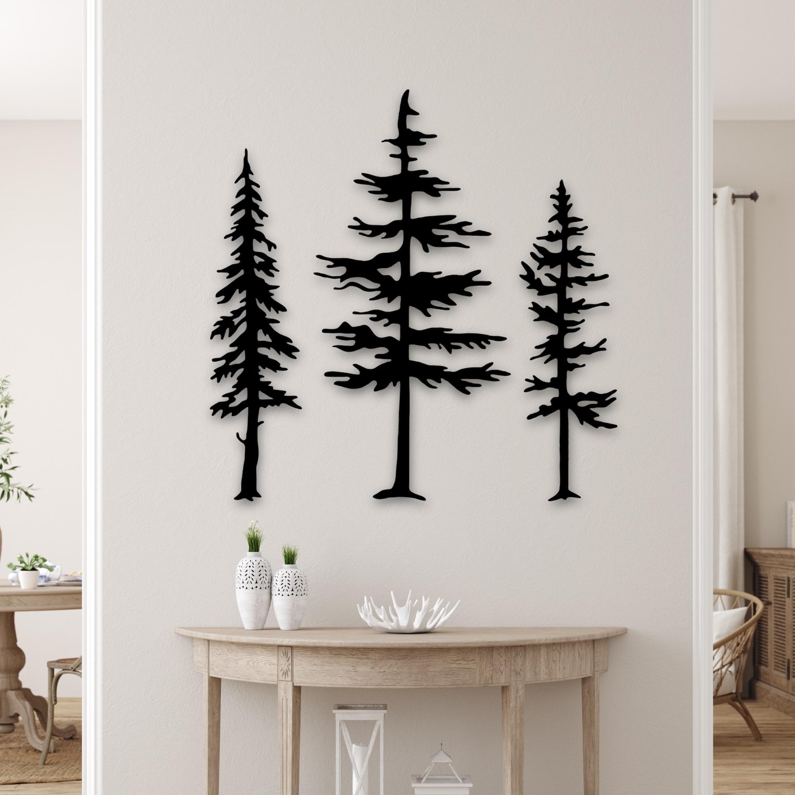 Pine Trees Laser Cut SVG DXF Wispy Pine Tree Metal Wall Art Pine ...