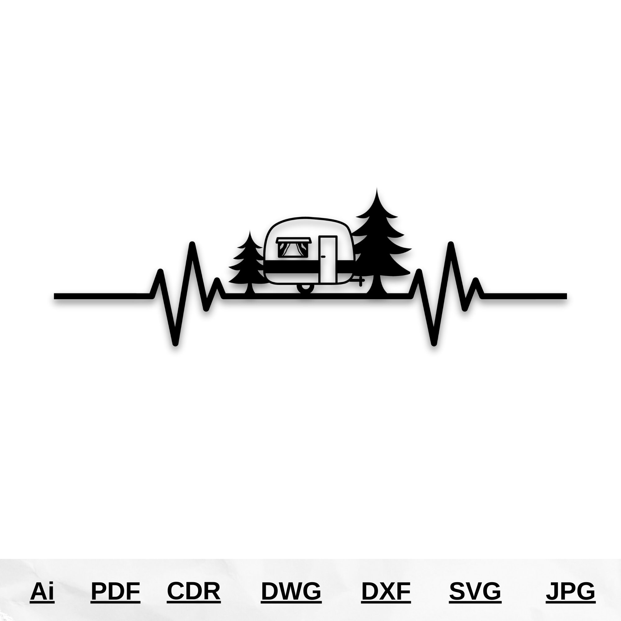 Camper Van Camping Laser Cut DXF SVG Metal Wall Decor Vector Files ...