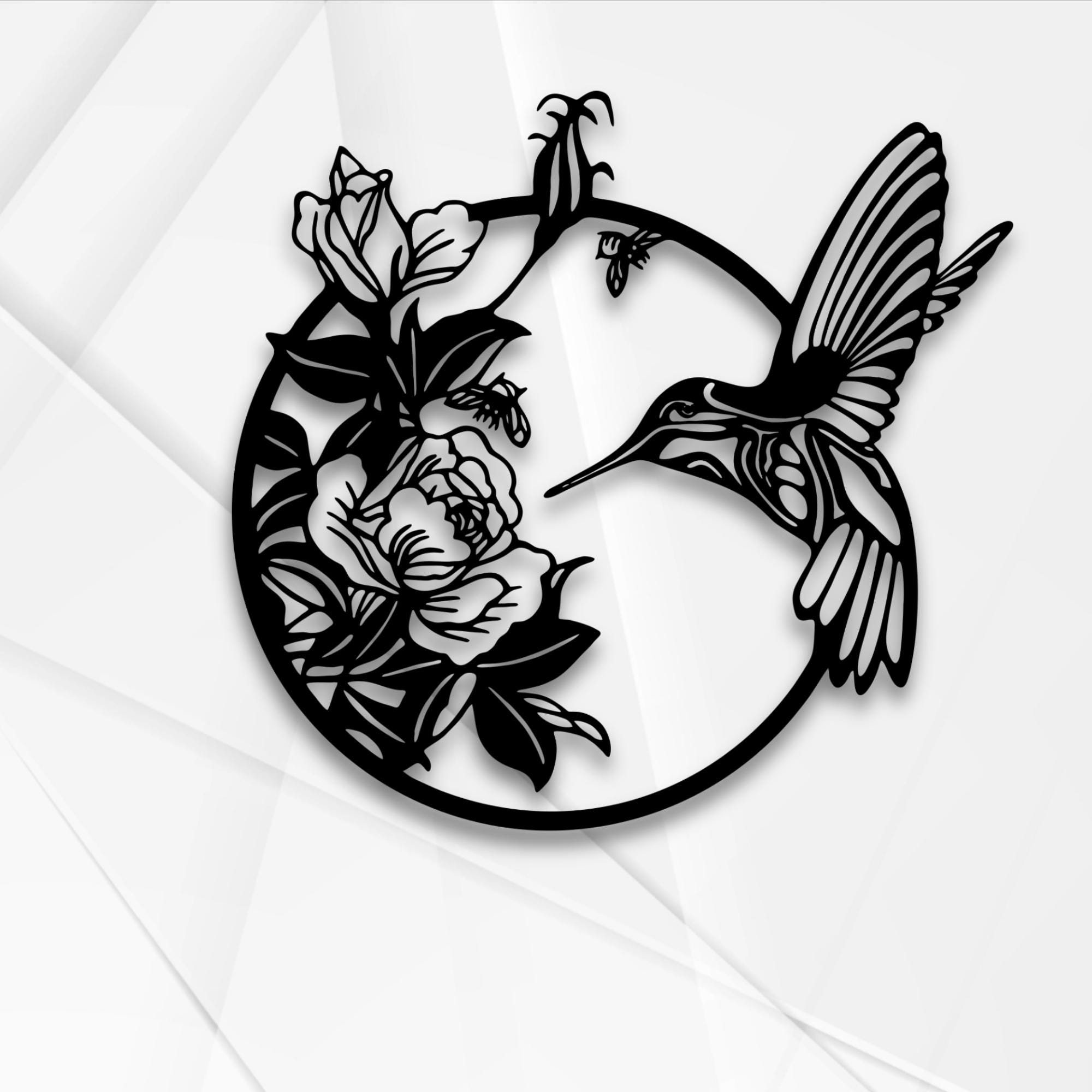 Hummingbird Silhouette DXF SVG Hummingbird Laser Cut Hummingbird Svg ...