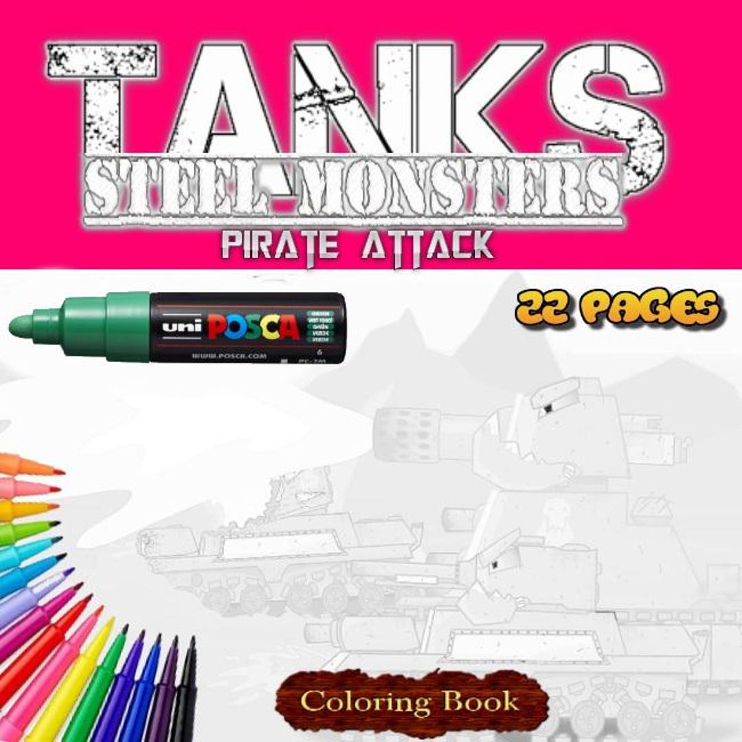 Coloring Book About Monster Tanks. Steel Monsters. Pirate Attack - Etsy