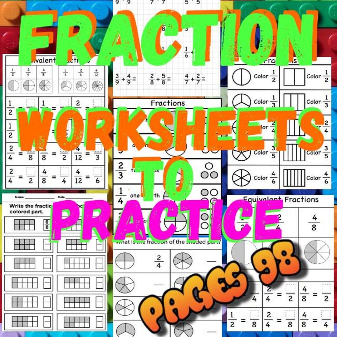 Learning Fractions Worksheets – Fun & Educational Printables - Etsy