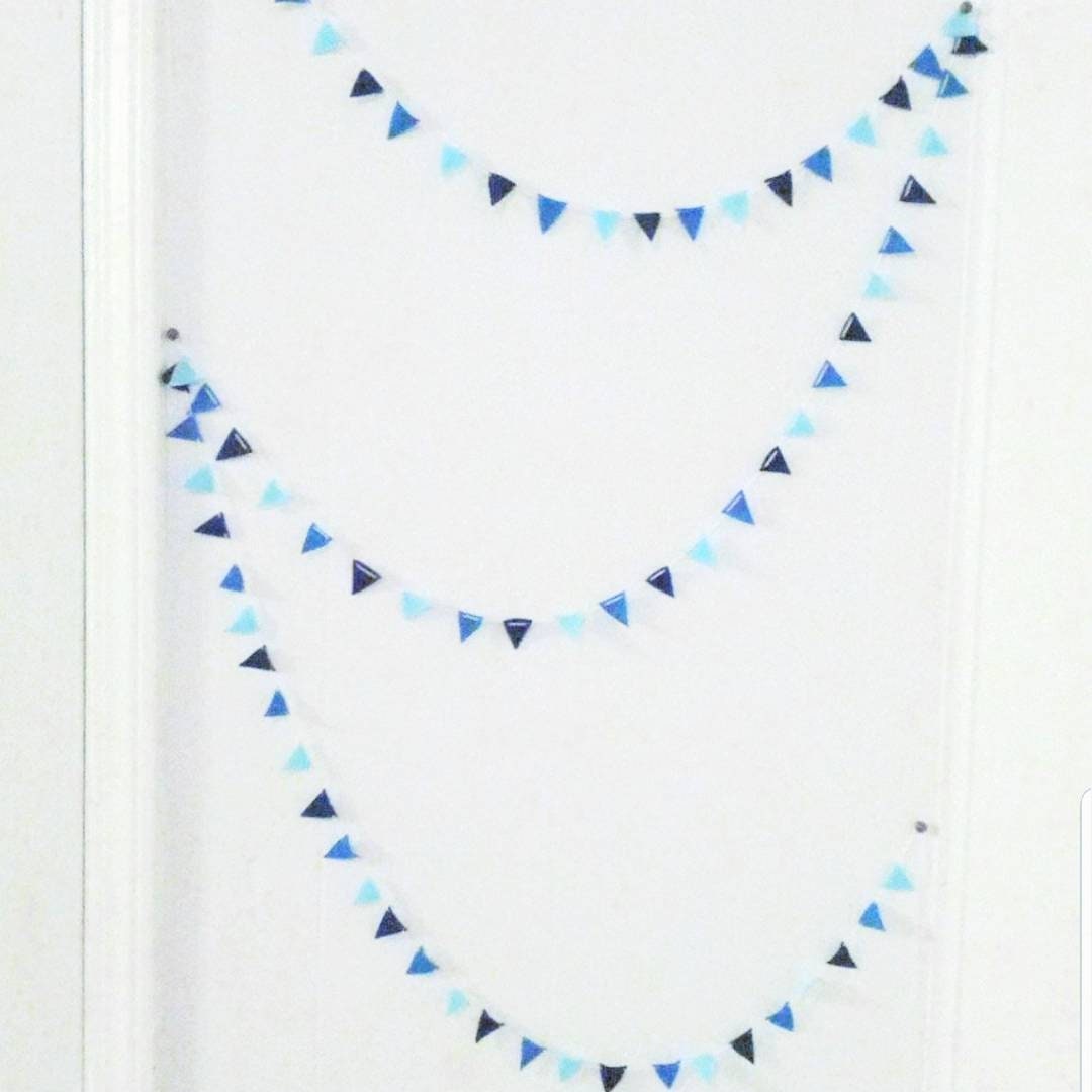 3-12 Ft. Indigo Blue Ombre Felt Bunting - Tiny Fabric Buntings - Ombre ...