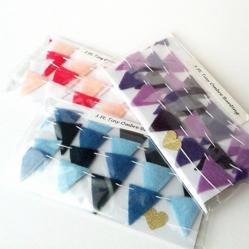 CUSTOM Tiny Felt Bunting ANY COLOR Tiny Triangle Garland | Etsy