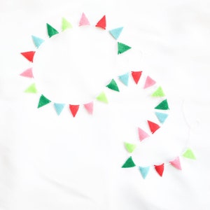 CUSTOM Tiny Felt Bunting - ANY COLOR Tiny Triangle Garland - Red Green ...