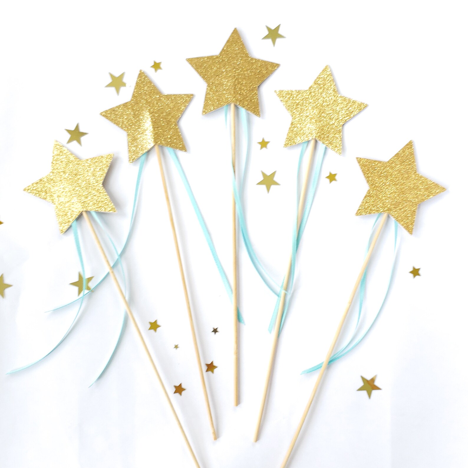 Gold Star Wand Favor Gold Glitter Wand Pink and Gold Star - Etsy