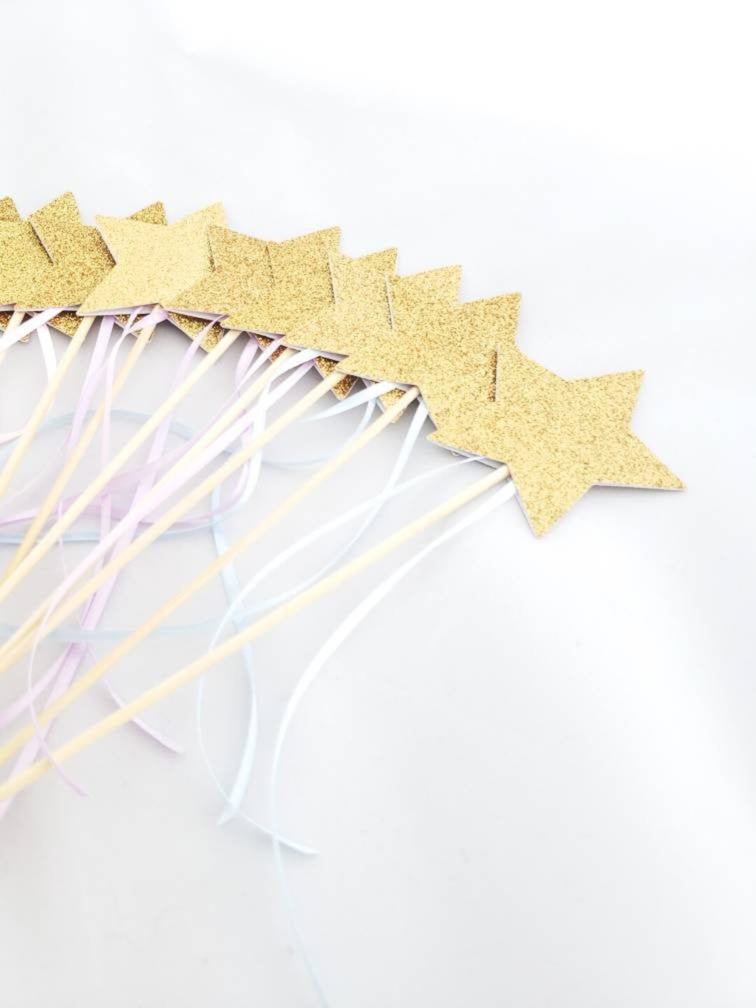 Pastel GOLD Glitter Star Wands -gold Star Wands - Princess Wand ...