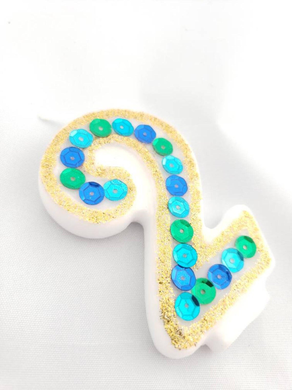 Handmade Sequin Birthday Candle - ANY AGE - Glitter Number Candle - Two ...