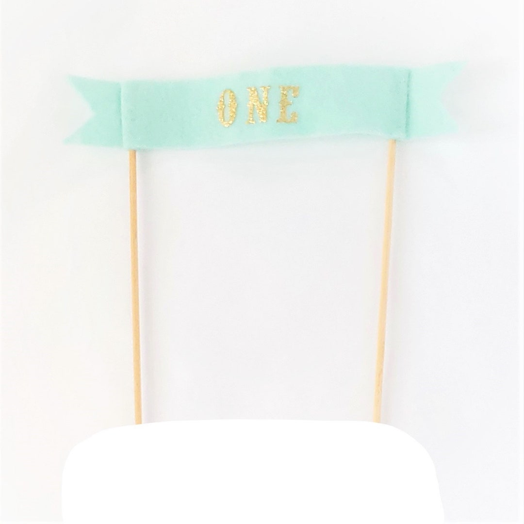 Boy Smash Cake Topper - First Birthday Cake - Mint Cake Topper - ONE ...