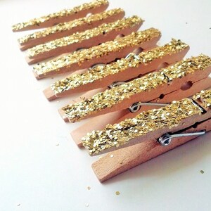 Gold -OR- Silver Glitter Clothespins - Full Size - Place Card Holder ...