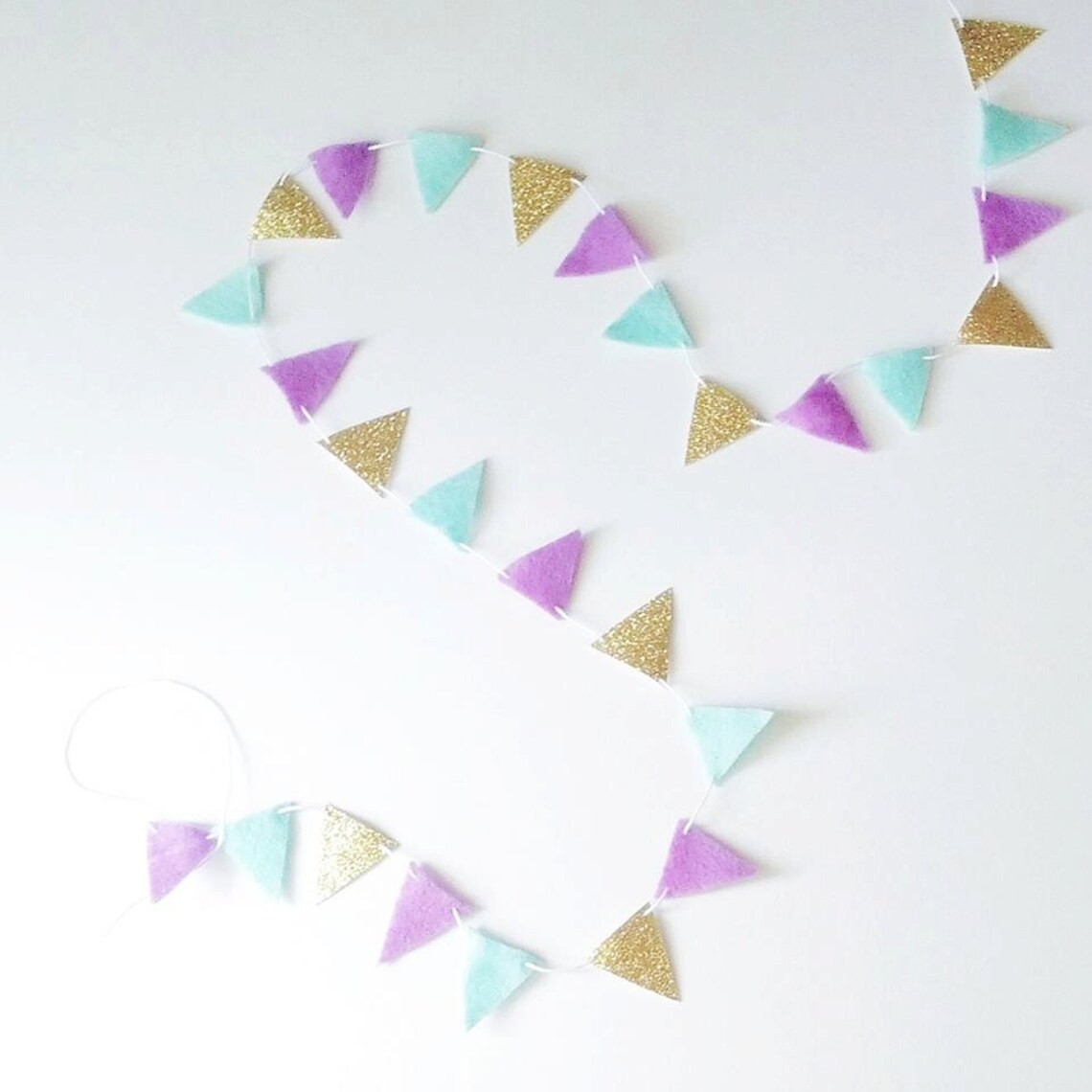 CUSTOM Tiny Felt Garland ANY COLOR Tiny Triangle Garland - Etsy