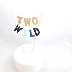 TWO Hand Cut Cake Topper - Gold Glitter Linen Second Birthday Cake ...