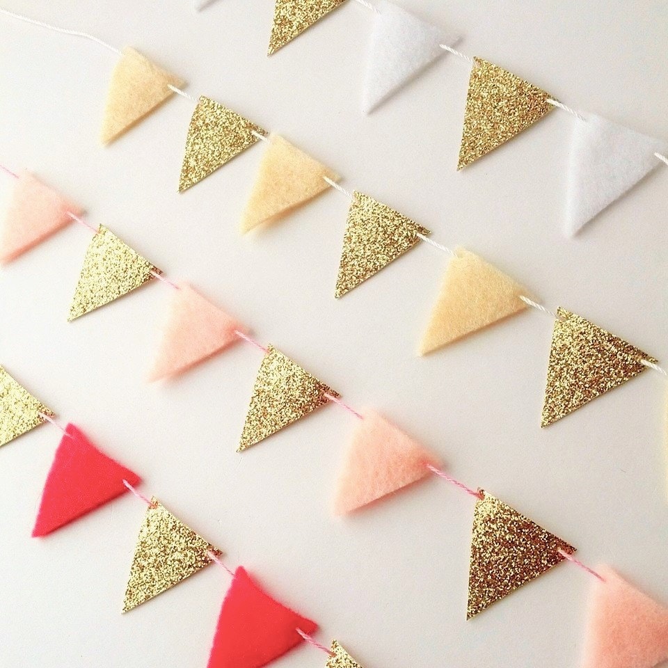 Wedding Cake Bunting Felt Bunting Fabric Garland Gold Cake - Etsy