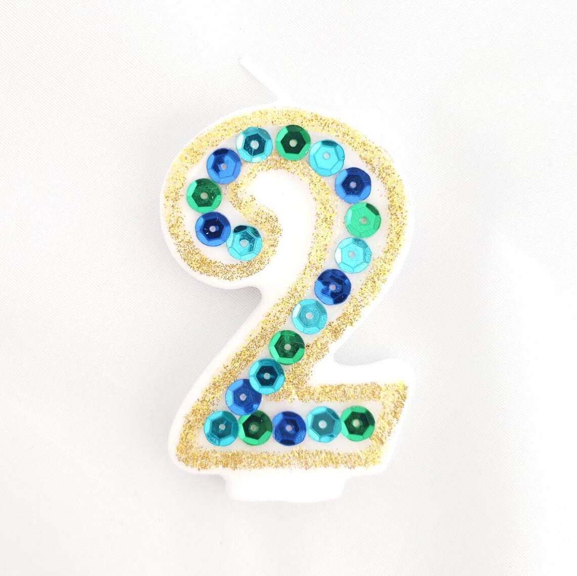 Handmade Sequin Birthday Candle - ANY AGE - Glitter Number Candle - Two ...