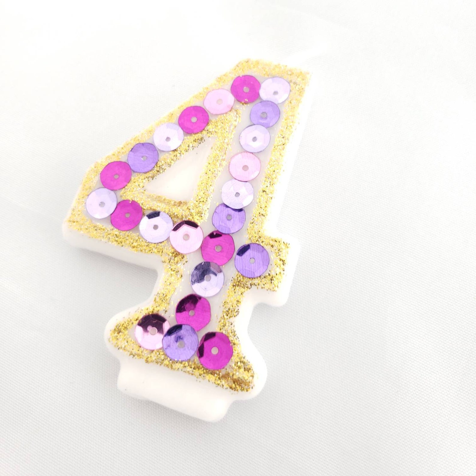 Handmade Sequin Birthday Candle - ANY AGE - Glitter Number Candle - Two ...