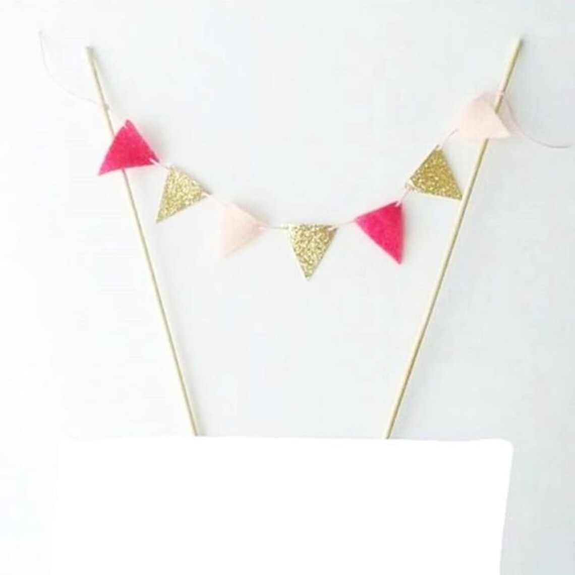 CUSTOM Flag Cake Topper Pink Felt Cake Topper Be My | Etsy