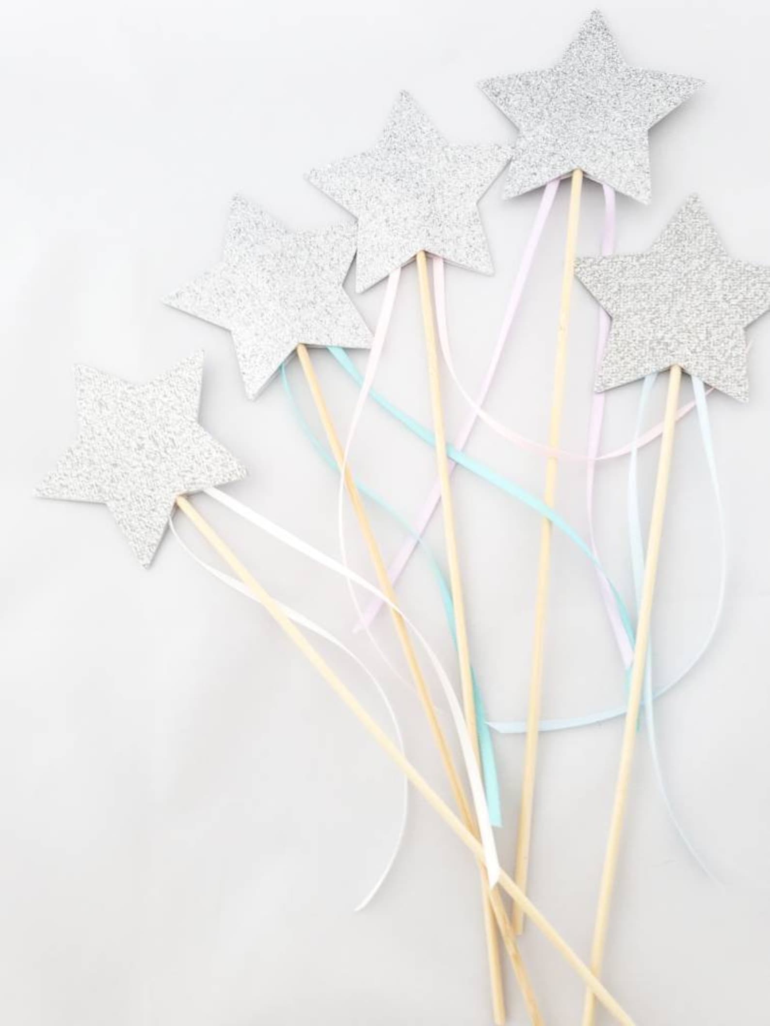 Silver Star Frozen Party Favors Silver Glitter Princess - Etsy