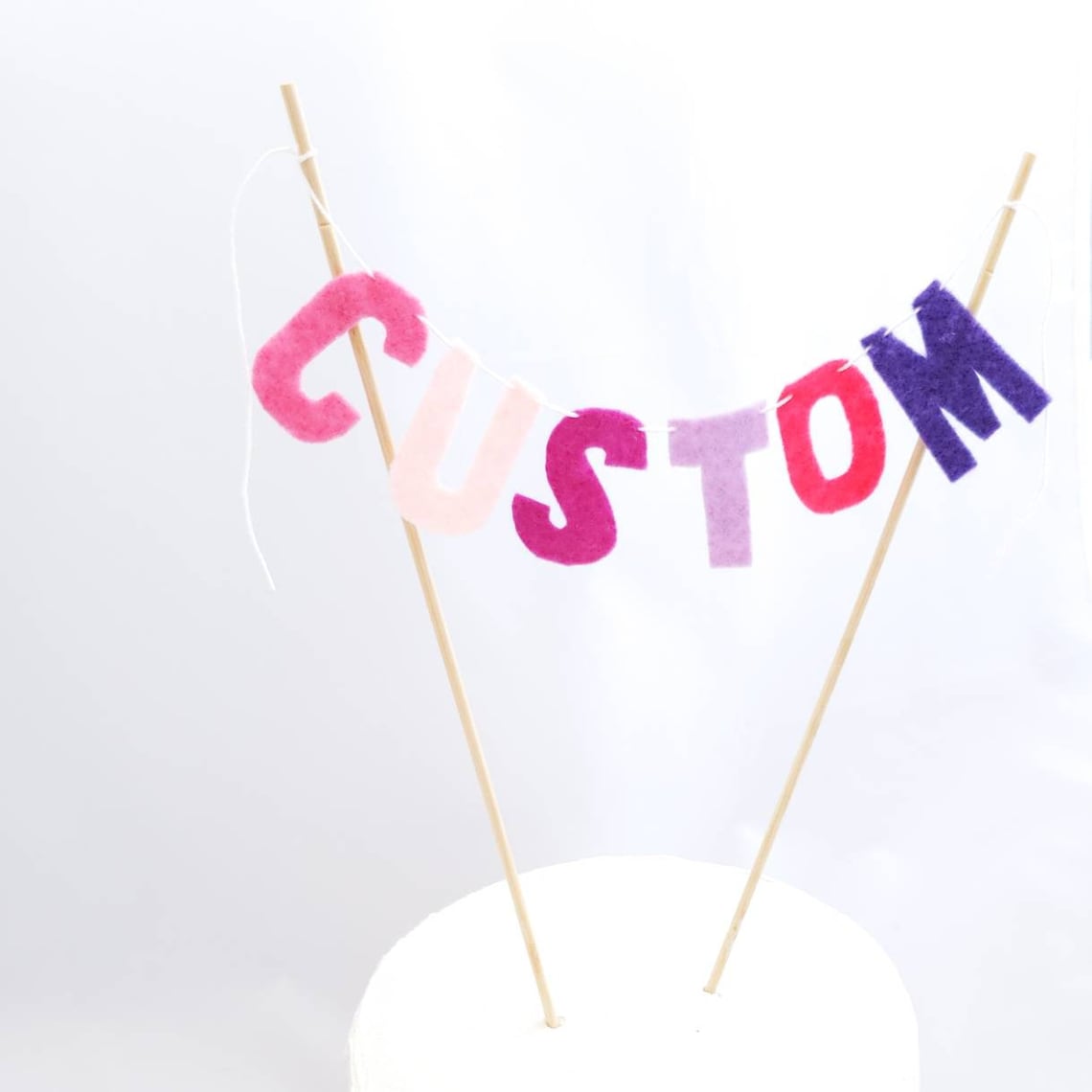 TWO SWEET Cake Topper Pink and Gold Glitter Cake Felt Cake | Etsy