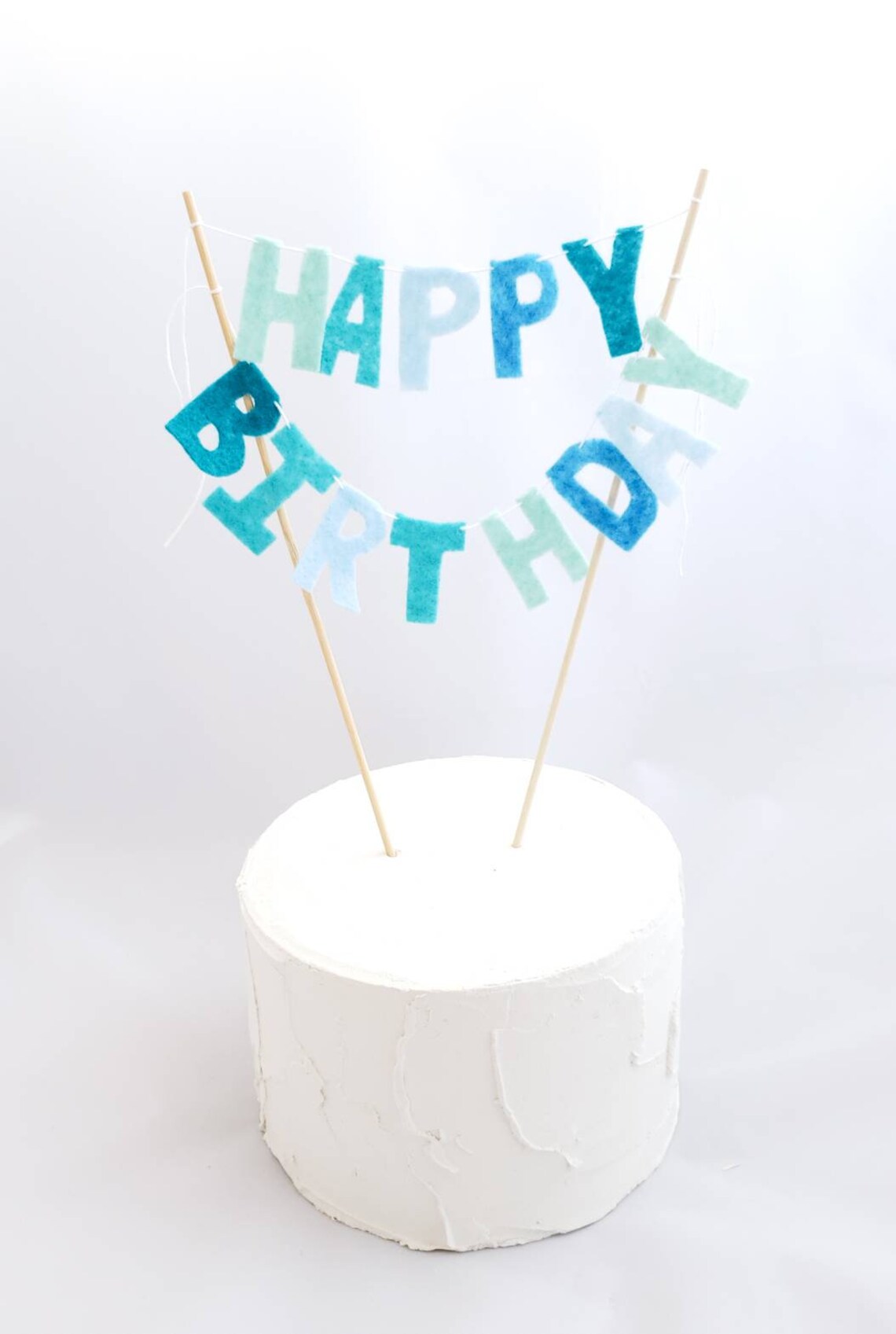 HAPPY BIRTHDAY Felt Cake Topper - Felt Letter Cake Banner - Happy ...