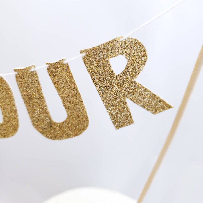 FOUR Cake Topper Hand Cut Cake Topper Letters Bold Font | Etsy