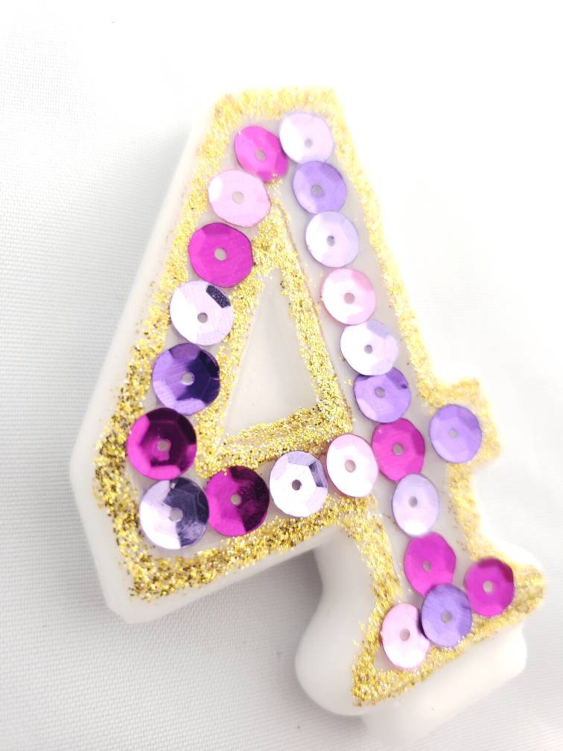Handmade Sequin Birthday Candle - ANY AGE - Glitter Number Candle - Two ...