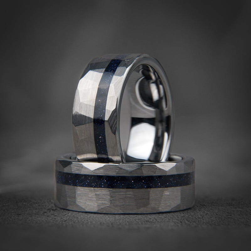 Deep Blue Wedding Band - Etsy