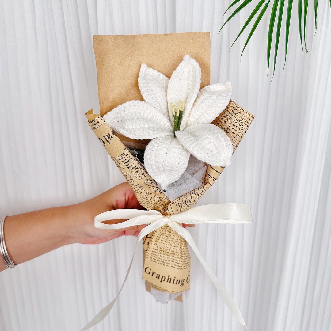 Christmas Gift Handmade Crochet Flower| Knitted Forever Flower Lily ...