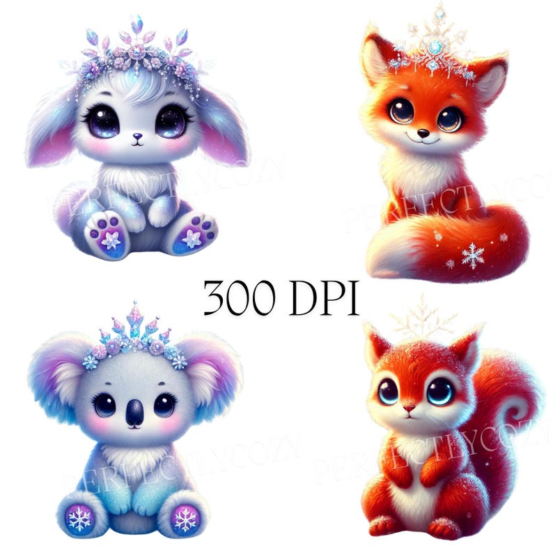 33 Png Cute Animals in Winter Clipart. - Etsy