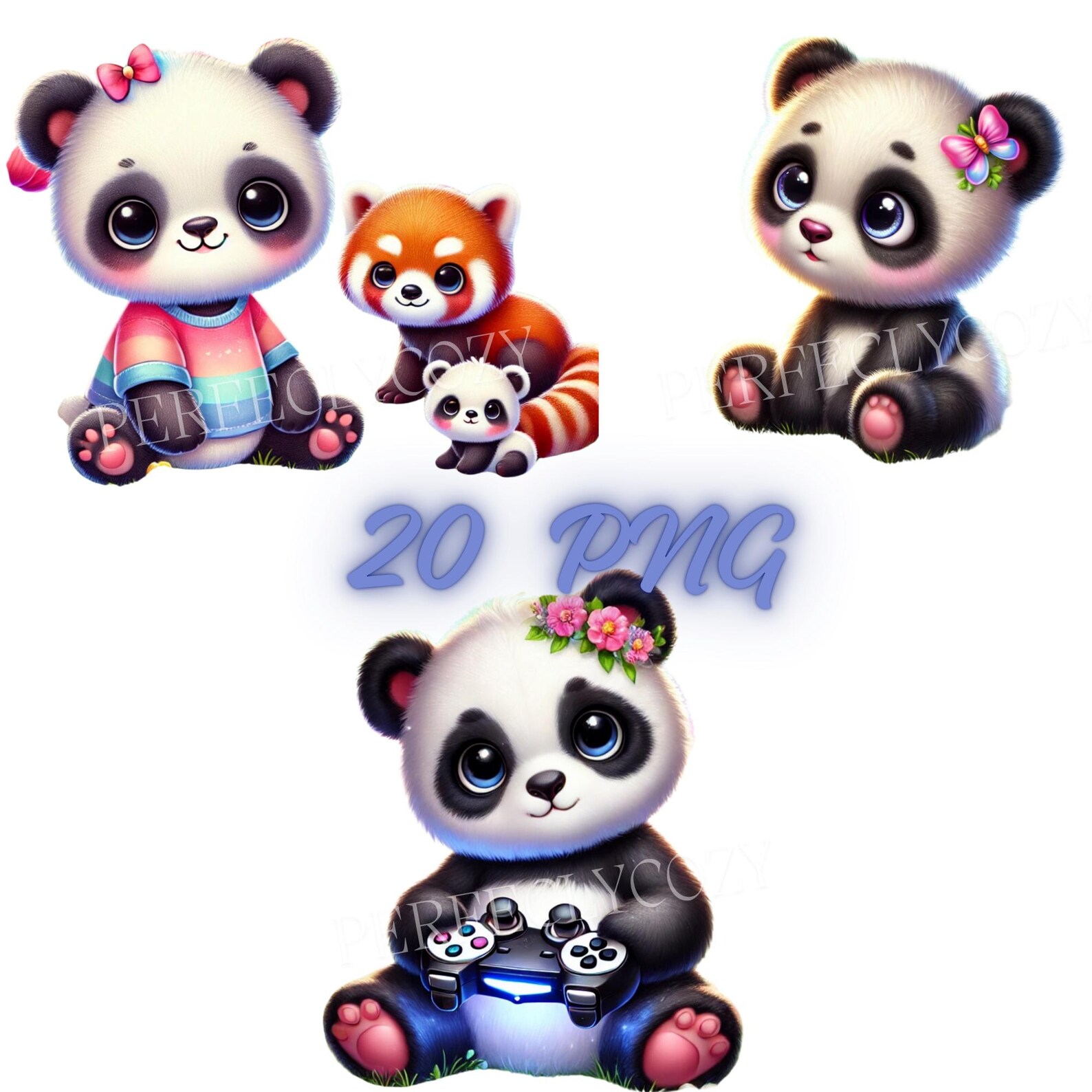 20 PNG Cute Panda Clipart - Etsy