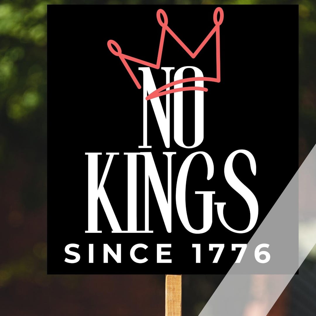 No Kings Protest Sign Png | No King in America Yard Sign Png - Anti ...