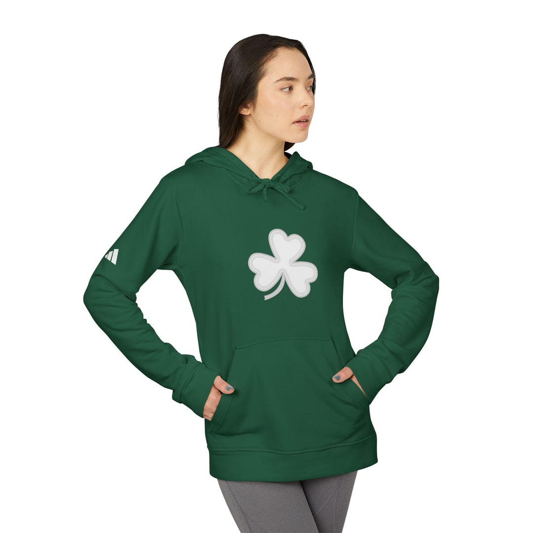 St Patrick's Day Shamrock Flag Adidas Unisex Fleece Hoodie, Irish Green ...