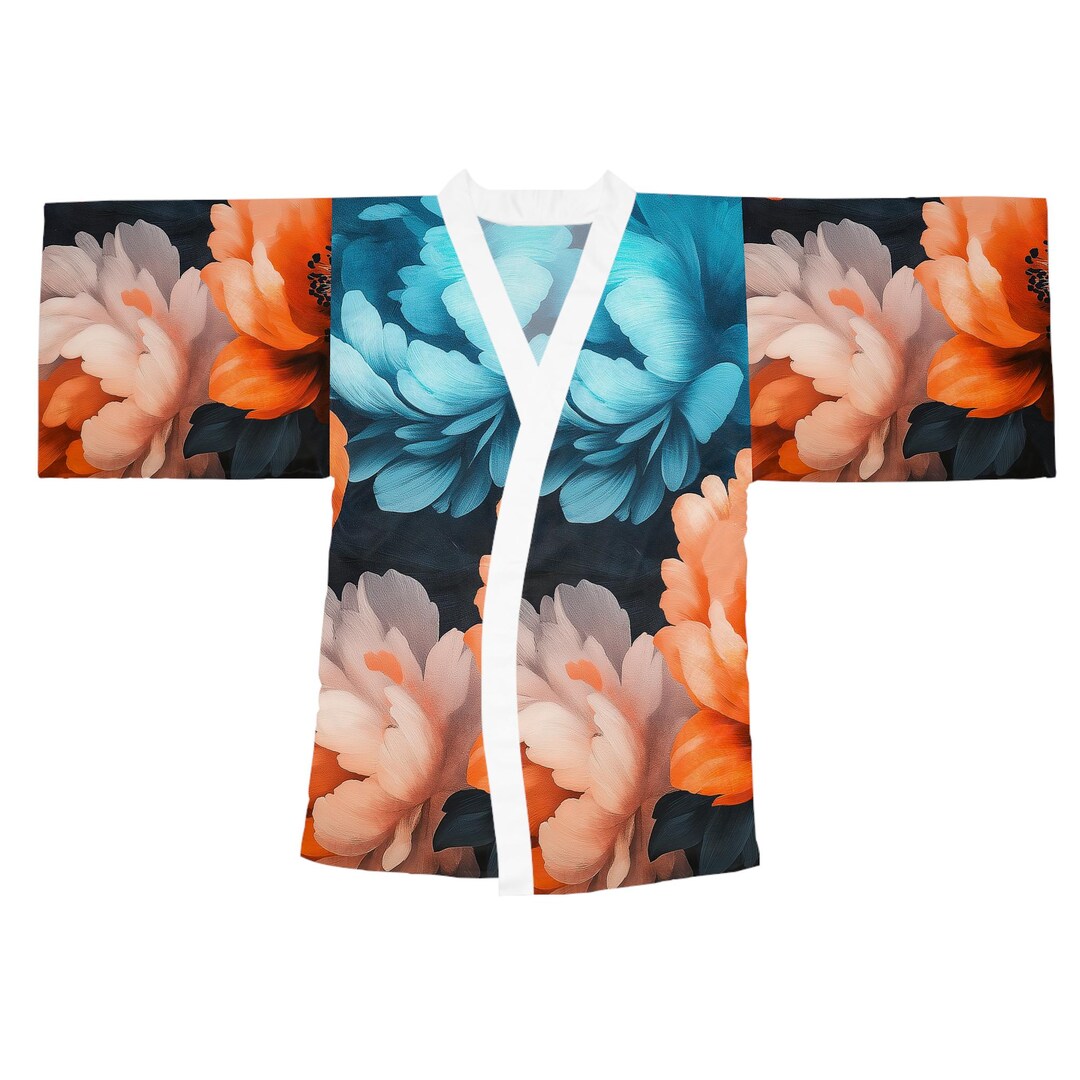Floral Kimono Robe, Japanese Style Robe, Women's Kimono, Boho Robe, Spa ...