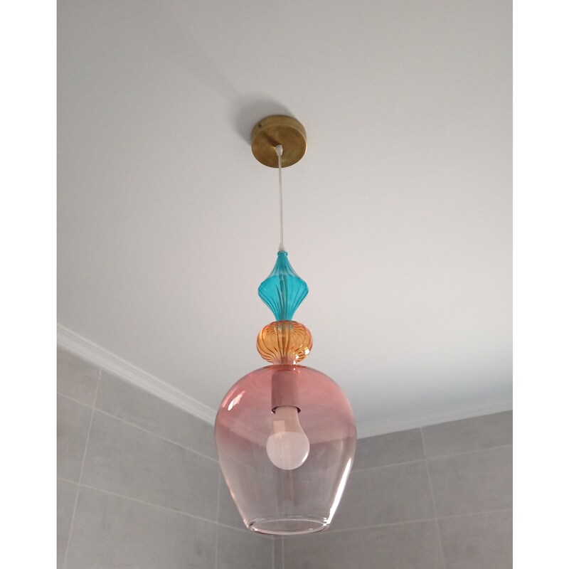 Blown Glass Pendant Light - Etsy
