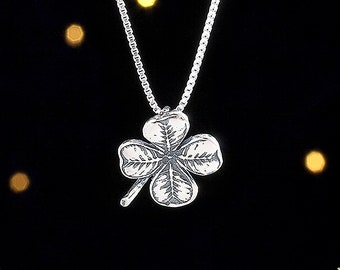 Sterling Silver Little Four Leaf Clover VERY SMALL Lucky Charm pendant Only or Necklace - Etsy