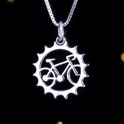 Sterling Silver Bicycle Charm SMALL Cyclist Bike Lover | Etsy